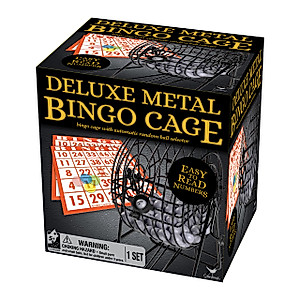 Deluxe Metal Bingo Cage Set for Adults, Families and Kids Ages 6 and up, by Spin Master