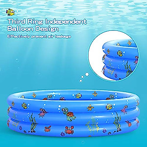 Garden Round Inflatable Baby Swimming Pool, Portable Inflatable Child/Children Little Pump Pool,Kiddie Paddling Pool Indoor&Outdoor Toddler Water Game Play Center for Kids/Girl/Boy