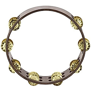 Meinl Percussion TA2V-WB 10-Inch Vintage Wood Tambourine with Double Row Hammered Brass Jingles