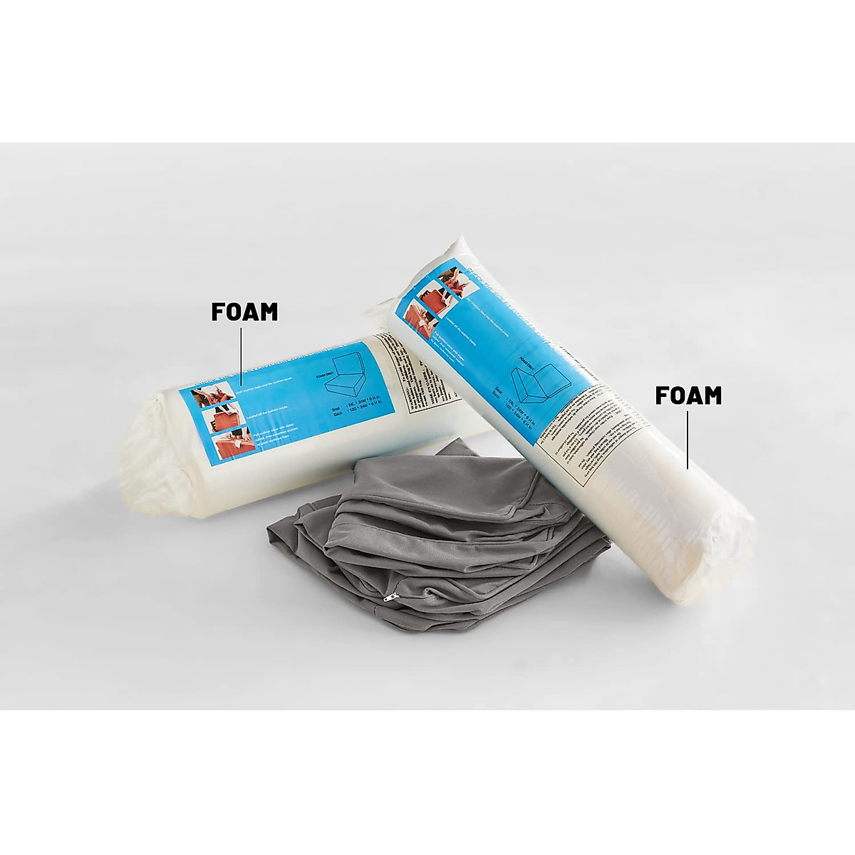 ARTPLAN Outdoor Deep Seat Cushions Set for Patio Furniture,24x24x6,Back18x24x6 Inches,Extra Thick Patio Replacement Cushions,Square,Grey