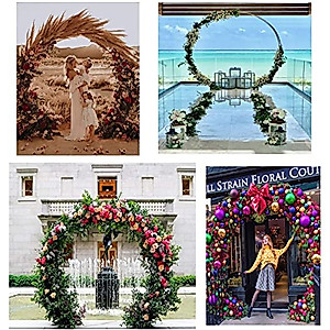 Round Balloon Arch Stand with Base Adjustable, 9.5ft x 7.2ft Gold Metal Circle Balloon Garland Stand Frame Kit for Wedding Engagement Gender Reveal Baptism Birthday Baby Shower Decoration