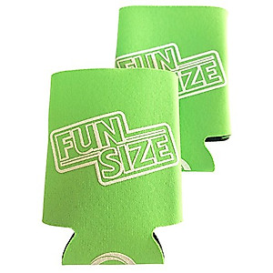 KCC Industries 8 oz. Mini Beer & Soda Slim Can Sleeves - Set of 2 Fun Size Coolies (Lime Green)