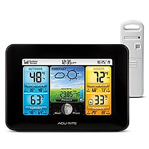 AcuRite Home Weather Station with Color Indoor Weather Station Display and Indoor Outdoor Thermometer, Wireless Outdoor Temperature Thermometer Sensor (02077)