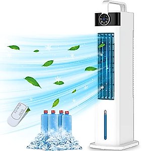 Portable Air Conditioners, Evaporative Air Cooler & Air Conditioner for Room w/3 Speeds & Cooling Mode, 52° Oscillation, 12H Timer, Remote, Portable AC Swamp Cooler for Room Home Office