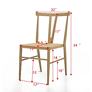 Melpomene 5 Pieces Rattan Wicker Dining Table Set with 44" Round Table Glass Top and Four Chairs,for Kitchen, Living Room and Dining Room