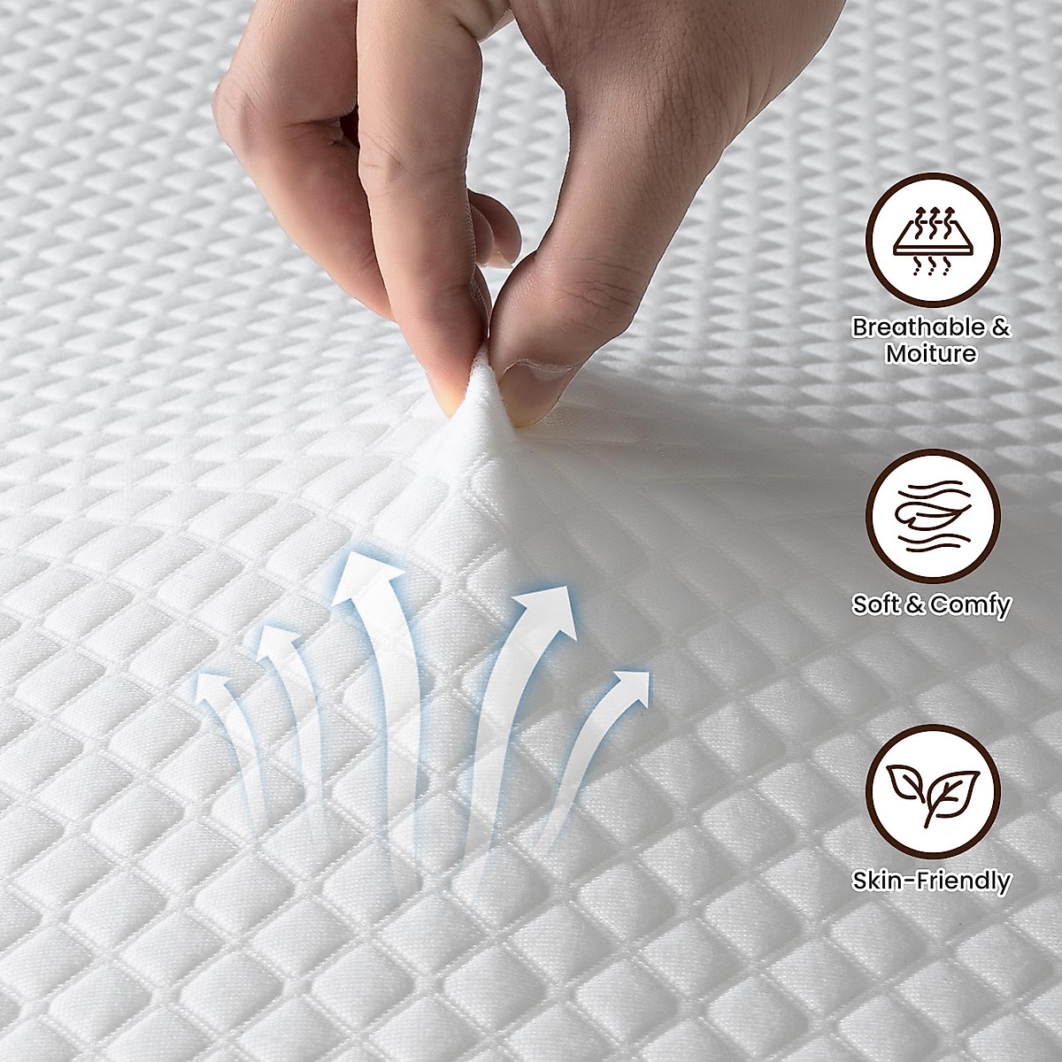 UniPon 4 Inch Firm Mattress Topper Twin, Gel Infused Ventilated Bed Topper for Back Pain Relief - Firm Foam Mattress Topper, CertiPUR-US Certified