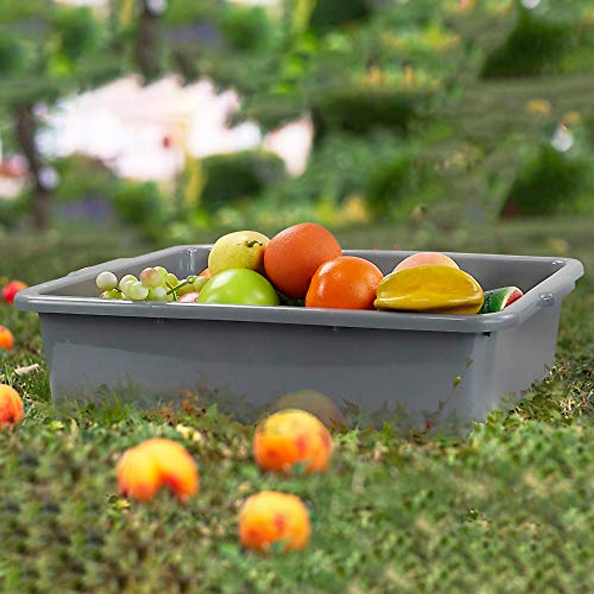 Farmoon 22L Commercial Bus Tub, Large Grey Wash Basin Tote Box, 4 Packs