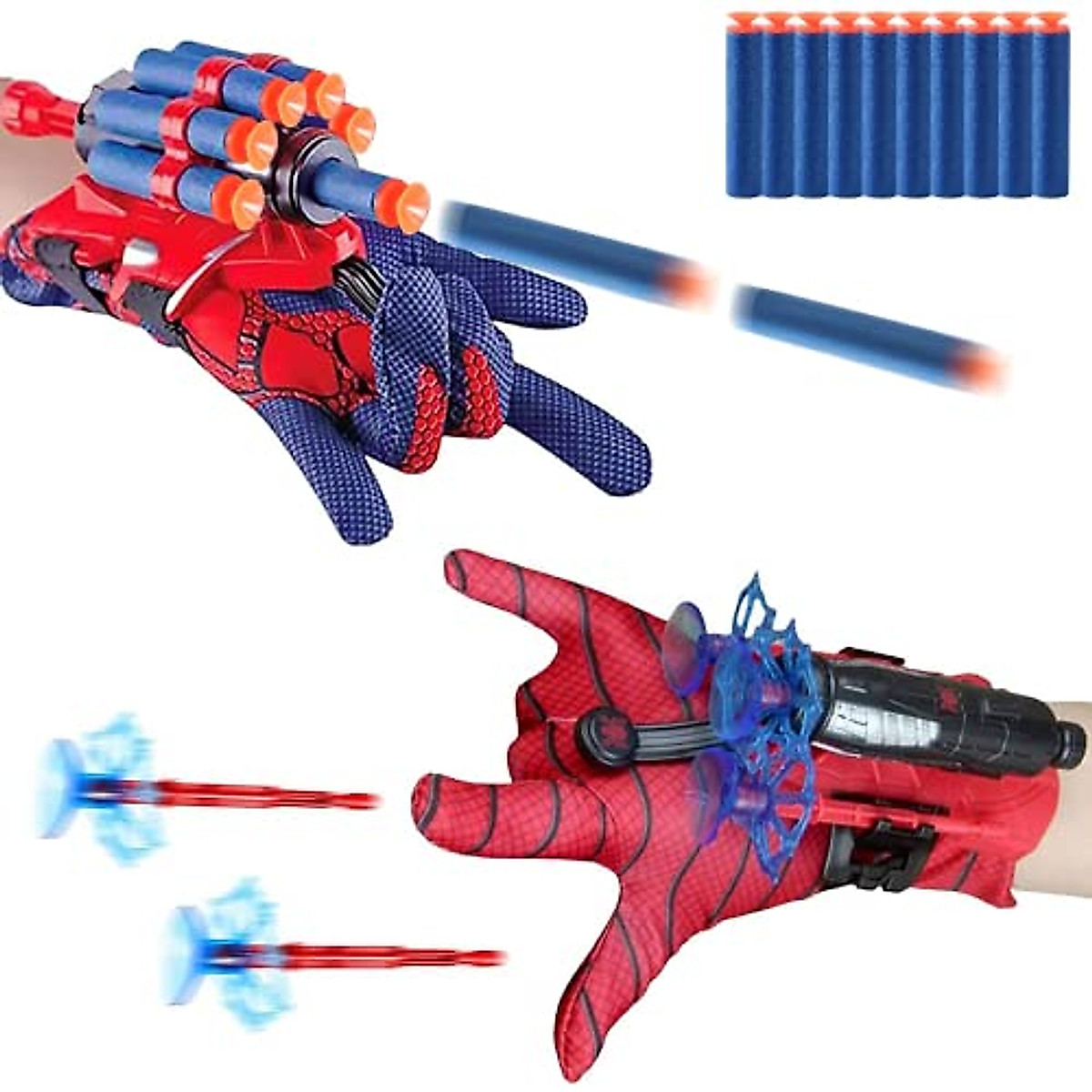 Spider Web Shooting Game, 2 Sets Spider Web Shooters for Kids Launcher Gloves Hero Movie Launcher with Wrist Toy Set Funny Decorate Children Wrist Toy Set Funny Educational