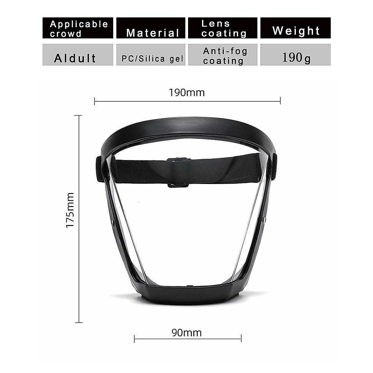 SANQEEMU Full Face Mask Shield,Clear Anti-Fog Full Face Shield，Plastic Facemask Safety Protective for Work,Grinding,Weed Whacking,Grass Cutting,with Replaceable Filters