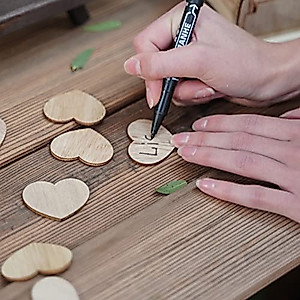 Y&K Homish Wedding Guest Book Alternative, Rustic Wedding Decorations for Reception, Favors for Guests 80 Hearts Green Wreath (Rustic Brown)