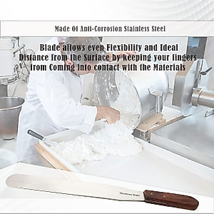 A2Z-WHS10 Stainless Steel Lab Spatula with Wooden Handle, 10" Blade, 1.5" Blade Width, 15.2" Total Length