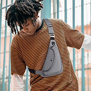 Peicees Shoulder Bag for Men Casual Sling Pack Women Mini Crossbody Chest Bags Men's Flip Small Backpack Lightweight Slim Durable Multipurpose Water Resistant (Black)