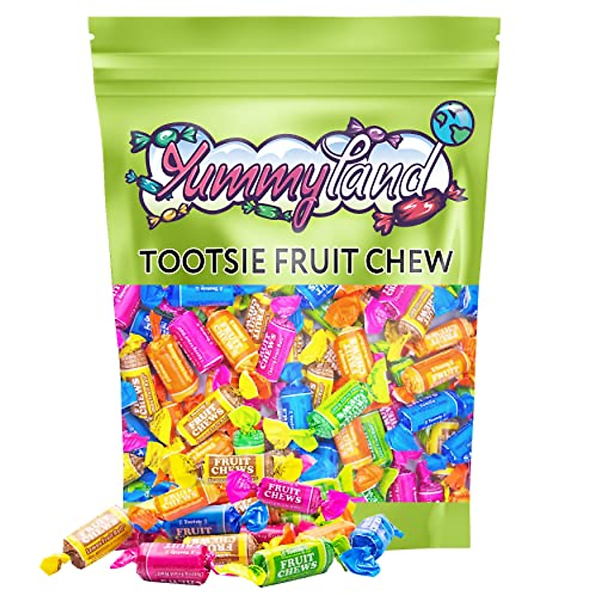 Tootsie Roll Fruit Chews - Assorted Chewy Fruit Candy - 2 LBS of Individually Wrapped Soft Candies in Resealable Bulk Bag
