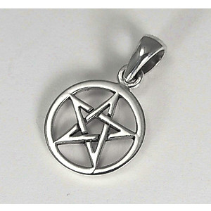 Moonlight Mysteries Sterling Silver Small Wiccan Pentacle Pendant