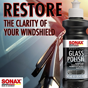 SONAX PROFILINE Glasspolish (250 ml) - Removes Slight Scratches, Blinding and Etching from Car Windows Made from Glass. Silicone Free | Item No. 02731410