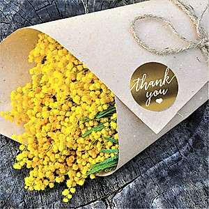 Cafurty 500 Sheets Thank You Labels Sticker Round 1.5", Thank You Sticker for Birthdays, Weddings, Giveaways, Bridal Showers and Perfect for Small Business Owner - Yellow