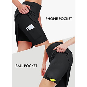 Willit Women's 20" Knee Length Skorts Skirts Golf Tennis Skirts Modest Athletic Casual Skorts with Pockets UV Protection Black L