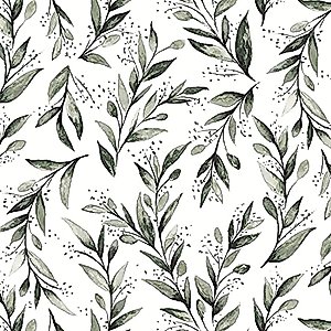 Livebor Olive Leaf Wallpaper Peel and Stick Leaf Contact Paper 17.7inch x 78.7inch Floral Peel and Stick Wallpaper Modern Farmhouse Wallpaper Neutral Sage Wallpaper Self Adhesive Decorative Paper
