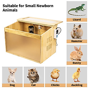 TANXAKUFAN Incubator for Small Animals with Thermostat, Intelligent Chick Brooder Box, Incubator for Newborn Puppies and Kittens, Intelligent Puppy Incubator Dog Kennel Pet Box
