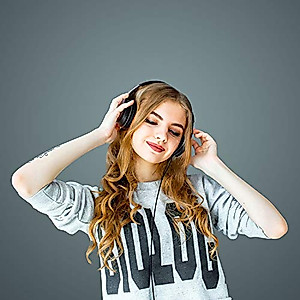 LORELEI X6 Over-Ear Headphones with Microphone, Lightweight Foldable & Portable Stereo Bass Headphones with 1.45M No-Tangle, Wired Headphones for Smartphone Tablet MP3 / 4 (Space Black)