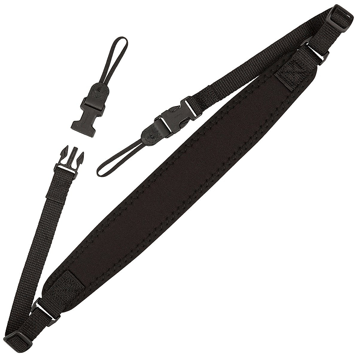 OP/TECH USA Super Classic Strap - UNI Loop - Padded Neoprene Neck Strap with Control-Stretch System and Quick Disconnects (Black) & 1301652 Reporter/Backpack - System Connectors, black