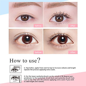 4D Silk Fiber Lash Mascara, Natural Waterproof Smudge-proof Mascara, Natural Thickening Lengthening Mascara No Clumping, No Smudging Lasting All Day & Easy to Remove