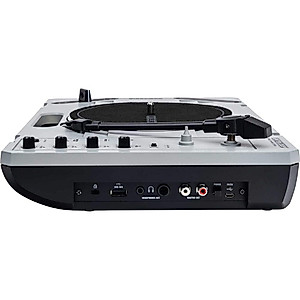 Reloop Spin Portable Turntable System with Scratch Vinyl with Polsen HPC-A30 Studio Headphones & Male Audio Cable (6') Bundle