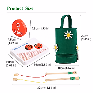 WODI Wooden Counting Ladybugs 0-10 Alphabets & Numbers Sorting Montessori Educational Toys for Toddlers Girls&Boys 3+ Learning to Count Cards Matching Painted Ladybug Toy