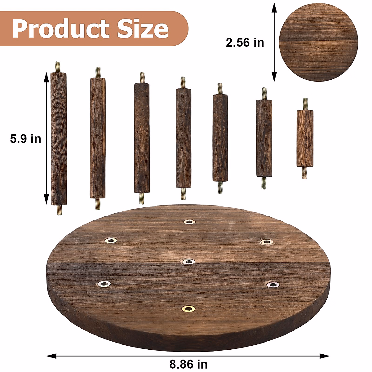 BBTO 7 Tier Wooden Display Stand for Figures Action Figure Stand Multilevel Wood Riser for Display Collection Organizer Holder for Figure Perfume Jewelry Toys Souvenir (Brown)