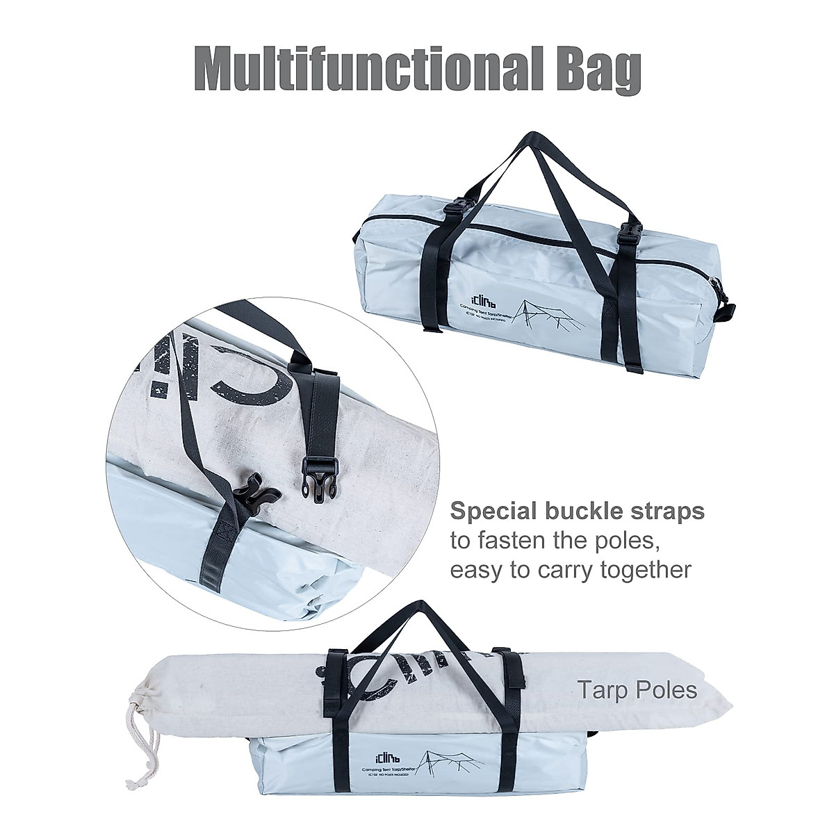 iClimb Waterproof Sun Shield Tarp UPF 50+ for Tent Hammock Camping Backyard Party (Tarp 14'4" × 9'6")