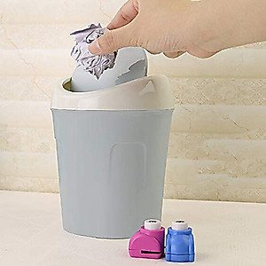 Brave669 Trash Can Kitchen StorageMini Flip Lid Home Living Room Desktop Bedside Plastic Trash Can Garbage Bin