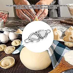 Stainless Steel Dumpling Mold, Household Cooking Chinese Pastry Baking Dough Presser for Kitchen Ravioli Dumpling Molds(Heart)
