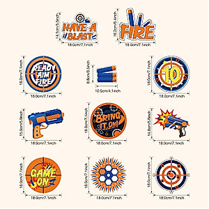 Dart War Party Hanging Swirl Decorations, Dart Element Target Water Gun Theme Hanging Swirl Decorations for Boy's Birthday Party Themed Party Supplies Decorations, 30 Count