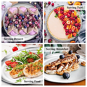 Deedro Pizza Baking Pan Pizza Sheet, 10 inch Stainless Steel Pizza Tray Round Pizza Oven Pan for Home Restaurant Pizzeria, Nontoxic & Heavy Duty, Easy Clean & Dishwasher Safe, Set of 3