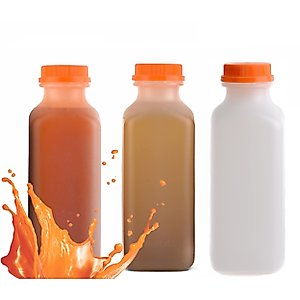 EcoQuality [250 PACK] Empty Plastic Juice Bottles with Tamper Evident Caps 16 OZ - Smoothie Bottles - Ideal for Juices, Milk, Smoothies, Picnic's and even Meal Prep Juice Containers