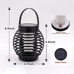 Solar Lights Outdoor Hanging Lantern Waterproof Outdoor Lights for Garden Patio Backyard Pathway and Tabletop Decoration Lamps Black (1 Pack)