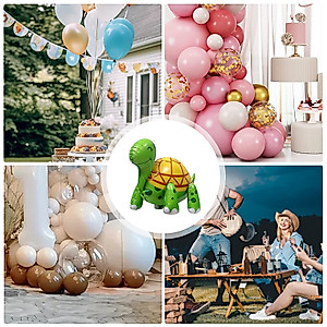 chrox Turtle Balloons - Decorative Turtle Cute Balloon | Inflatable Foil Turtles Walking Balloons | Turtle Themed Decorations | Large Smiling Sea Turtle Balloon For Animal Zoo Theme Baby Shower