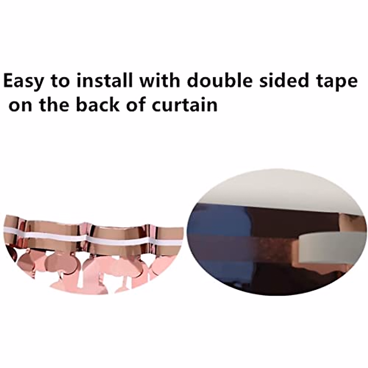 Bachelorette Party Decoration,2 Pack Rose Gold Fringe foil Curtains 3.3 x 6.6 ft Photo Booth Props Backdrop for Bachelorette Party Decoration Bridal Shower