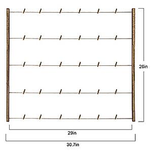 Love-KANKEI Wood Picture Photo Frame for Wall Decor 26×29 inch with 30 Clips and Adjustable Twines Collage Artworks Prints Multi Pictures Organizer and Hanging Display Frames Carbonized Black