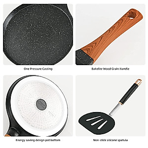 Gmzcky 11 Inch Non-stick Crepe Pans, Die-cast Auluminium Pancake Griddle Pan，Perfect For Making Tortillas, Pancakes, Omelette Pan of Large Size，Induction Compatible，PFOA Free. …
