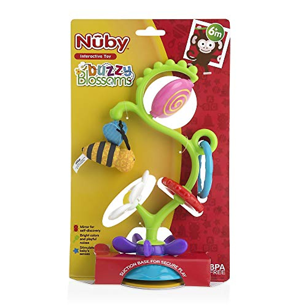 Nuby Buzzy Blossoms with Suction Base High Chair Interactive Toy for Early Development