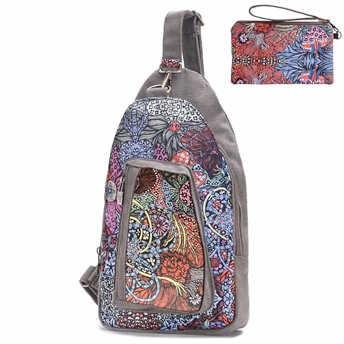 Black Butterfly Premium Chest Bag for Women Crossbody Small, Chest Pack for Fashion and Light (Grey-m)