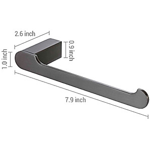 MyGift 6 Inch Gunmetal Hand Towel Holder Rack, Wall Mounted Premium Hotel Series Dark Gray Metal Hook for Hanging Hand Drying Towels, Bathroom Hand Towel Ring