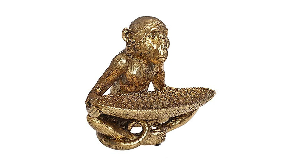 Adorable JJ Gifts Monkey Statue with Tray - Home Decor