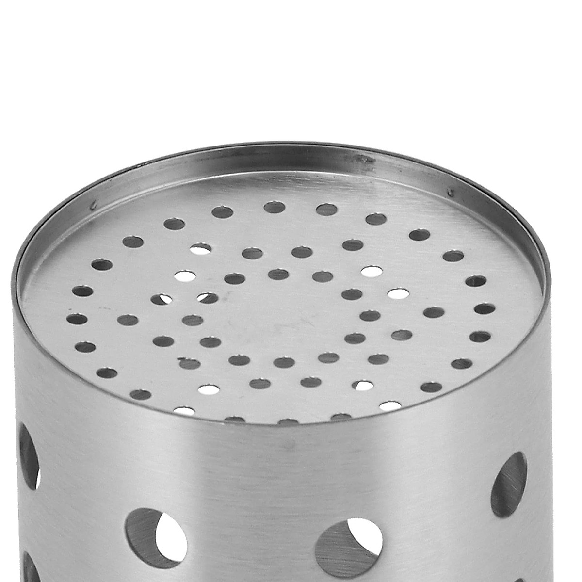 Tomotato Stainless Steel Utensil Holder, 6.3" Kitchen Utensil Holder Caddy Silverware Drying Rack Utensil Drainer Countertop Utensil Storage Organizer Cutlery Holder, 3.9" Diameter