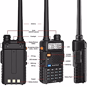 BAOFENG UV-5R Dual Band Two Way Radio (Black), 144-148MHz & 420-450MHz