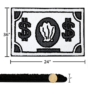 RoomTalks Boho Cute Rugs for Bathroom Kitchen Dorm Bedroom Aesthetic, 2x3 Small Area Rugs Throw Carpet, Black and White Funky Trendy Cool Bath Mat Non Slip Washable Cartoon Kids Bathroom Rugs Decor