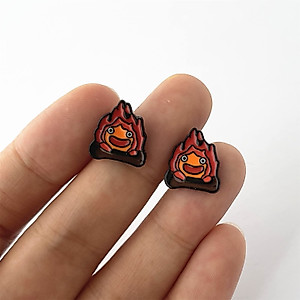 Anime cute Earrings Stud, Metal Cartoon Ear Stud for Women and Men