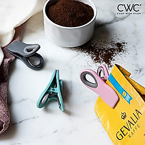 COOK WITH COLOR 5 Pc Chip Bag Clips- Kitchen Clips, Magnetic Chip Clips for Bags, Food Bag Clips with Airtight Seal (Multicolored)