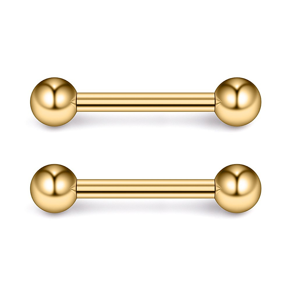 Ruifan Mix Color 316L Stainless Steel Nipple PA Tongue Shield Barbell Ring Bar Body Piercing Retainer 12G 16mm 12PCS